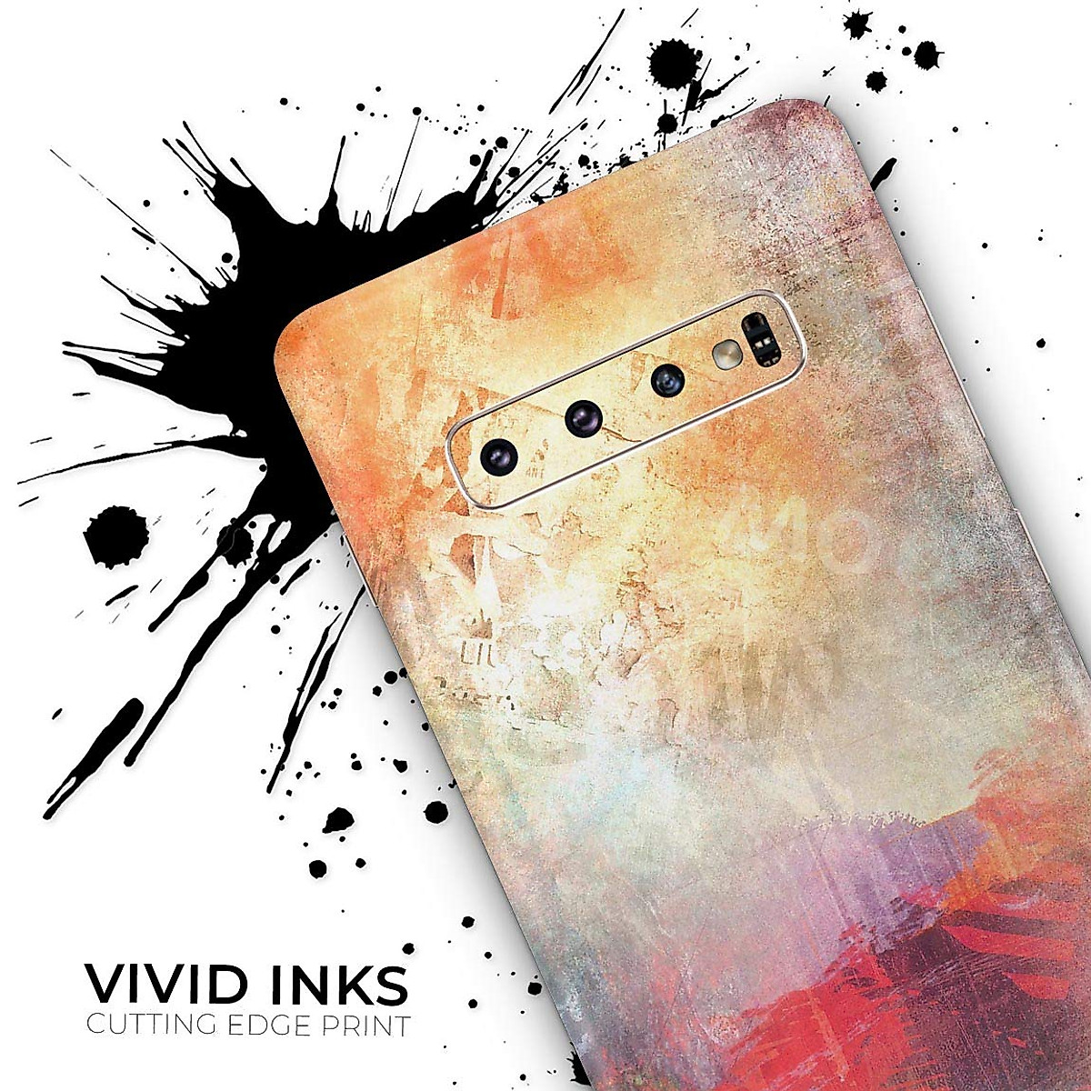 DesignSkinz Grungy Colorful Faded Paint Protective Vinyl Decal Wrap Skin Cover Compatible with The Samsung Galaxy S20 (Screen Trim & Back Glass Skin)