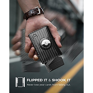 LORZOR Slim Airtag Wallet for Men, Bifold Leather Mens Wallets with Magnetic Closure, Smart Wallet RFID Blocking Pop Up Card Holder,Minimalist Wallet with Gift Box