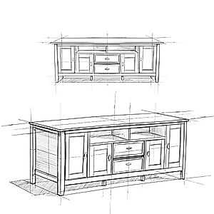 SIMPLIHOME Warm Shaker Style Solid Wood TV Media Stand, 72 inch Wide, Farmhouse Rustic, Living Room Entertainment Center, Storage Shelves and Cabinets, for Flat Screen TVs up to 80 inches in Black