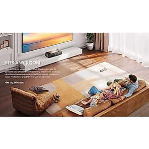 Hisense 100L5H Laser TV Ultra Short Throw Projector with 100" ALR High Gain Screen, 4K UHD, 2700 ANSI Lumens, Dolby Vision & Atmos, HDR10, Google TV, Netflix