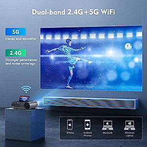 Toperson Native 1080P Home Projector with 5G WiFi Bluetooth, 8500LM Wireless Video Projector for Chrismas, 4K Moive Projector for iPhone, Android, Phone, USB, HDMI, TV Stick