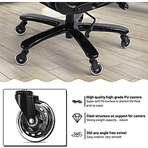 400lbs Big and Tall Office Chair Wide Spring Seat Executive Office Chair for Heavy People Adjustable Headrest Home Office Desk Chair with Heavy Duty Casters 360 Swivel High Back Computer Chair (BLACK)