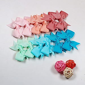 ALinmo 2" Baby Hair Clips Fully Lined Bows Tiny Alligator Clips for Infants and Toddlers in Pairs