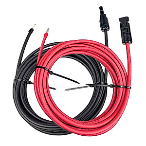 PowMr 10 Feet 10AWG(6mm²) Solar Extension Cable with Female and Male Connector Solar Panel Adaptor Kit Tool(Red & Black)