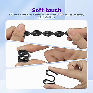 RESIONE 3D Printer Resin, F80 Elastic Resin 405nm UV-Curing Resin with High Elongation at Break High Resilience Photopolymer Resin for LCD DLP MSLA 3D Printing (Black, 1000g)