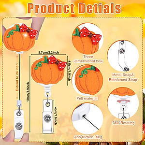 Barydat 27 Pcs Halloween Fall Badge Reel Retractable Felt Badge Reels Thanksgiving Christmas Acrylic Badge Holder Ghost Bat Pumpkin ID Name Holder with Clip for Nurse Doctor Teacher Gifts