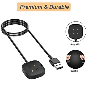 Nisyctk Charger for Fitbit Sense/Sense 2/Versa 3/Versa 4, Replacement USB Charging Cable for Versa 4/Versa 3/Sense 2/Sense (3.3ft/1m) (1)