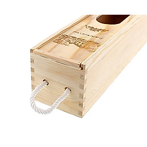 CHEFTOR Handmade Artisan Vineyard Design Natural Pine Wood Crate Wine Bottle Travel Storage Gift Box Carrying Display Case