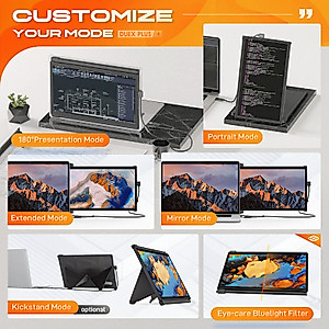 New Mobile Pixels Duex Plus Portable Monitor for Laptop, 13.3” 1080P FHD Ultimate Portable Laptop Monitor Extender, USB C/USB A, Windows/Mac/Android/Switch Compatible