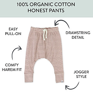 HonestBaby Multipack Honest Pants Joggers Pull on 100% Organic Cotton for Infant Baby and Toddler, Boys, Girls, Unisex, 2-Pack Ombre Blues, 24 Months