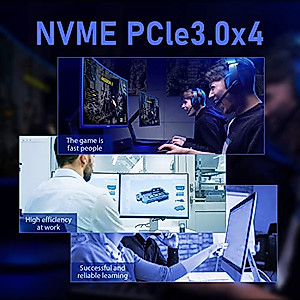 DUOMEIQI 1TB PCIe3.0 M.2 2280 Internal SSD High Performance Solid State Drive up to 520MB/s for Desktop Laptop Computer(1TB NVME + Red Aluminum Heatsink)