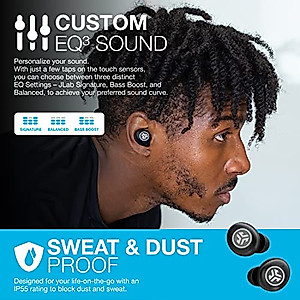 JLab JBuds Air Pro True Wireless Earbuds | Black | Bluetooth Multipoint | Auto Play & Pause | Dual Connect | IP55 Sweat & Dust Resistance | Be Aware Audio for Safety | Custom 3 EQ Sound Settings