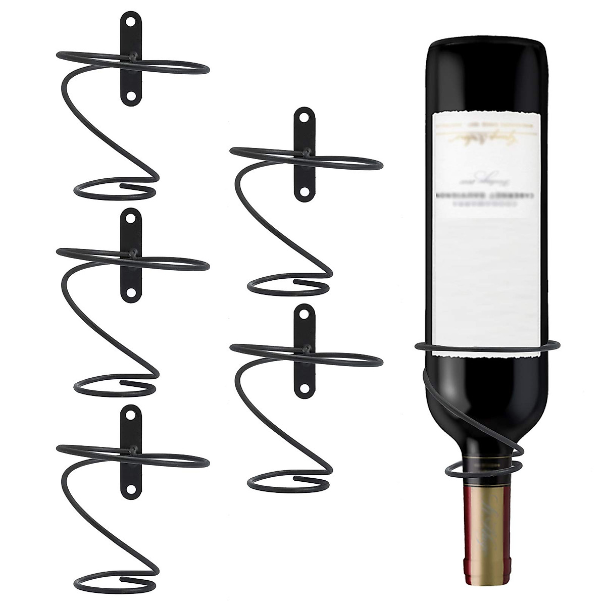 HighFree 10 Pack Wall Mounted Wine Racks, Wine Bottle Display Iron Holder Rack, Hanging Wine Organizer Rack for Beverages/Liquor Bottles Storage (Vertical)