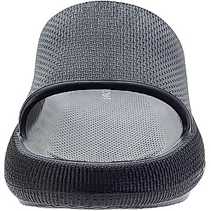 BRONAX Unisex House Slides for Women and Men Size 9 Indoor Pillow Slippers Sandals Sandles for Female Comfy Cushioning Thick Sole 40-41 Black