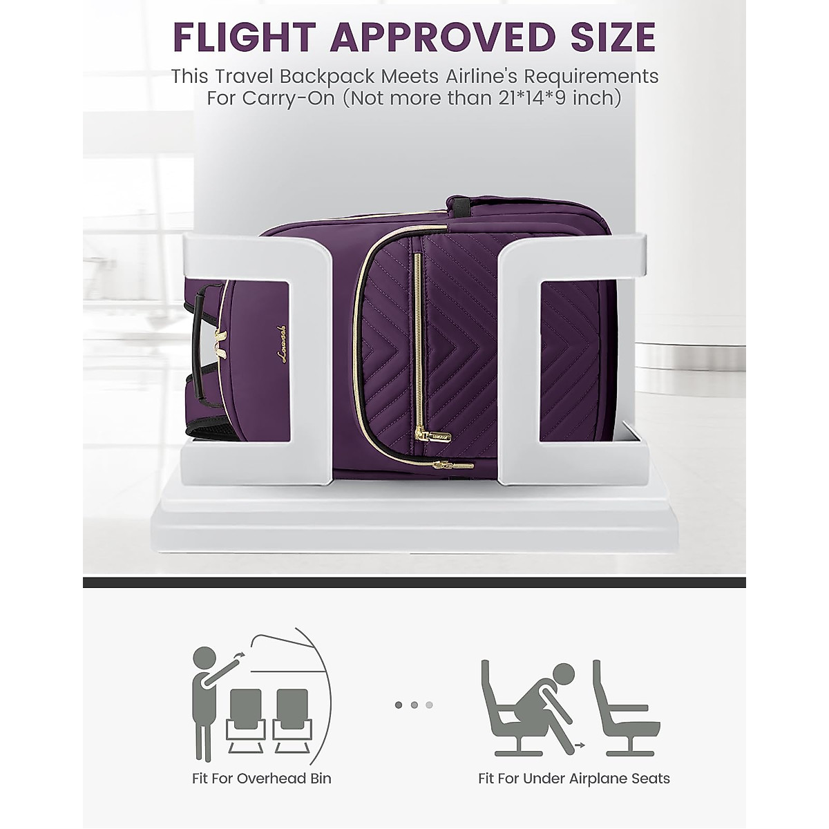 LOVEVOOK Laptop Backpack Purse for Women, Work Travel Computer Bags, College School Backpack for Student Girl, Quilted Casual Daypack with USB Port, Fit 15.6 Inch Laptop, Deep Plum