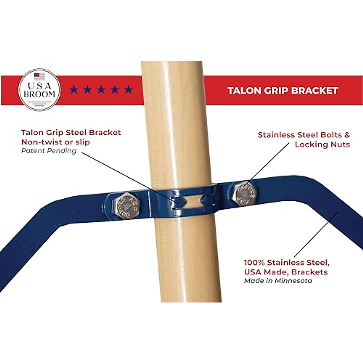 USA Broom 24 in Heavy Duty Push Broom Indoor/Outdoor Garage Shop 100% Made in USA