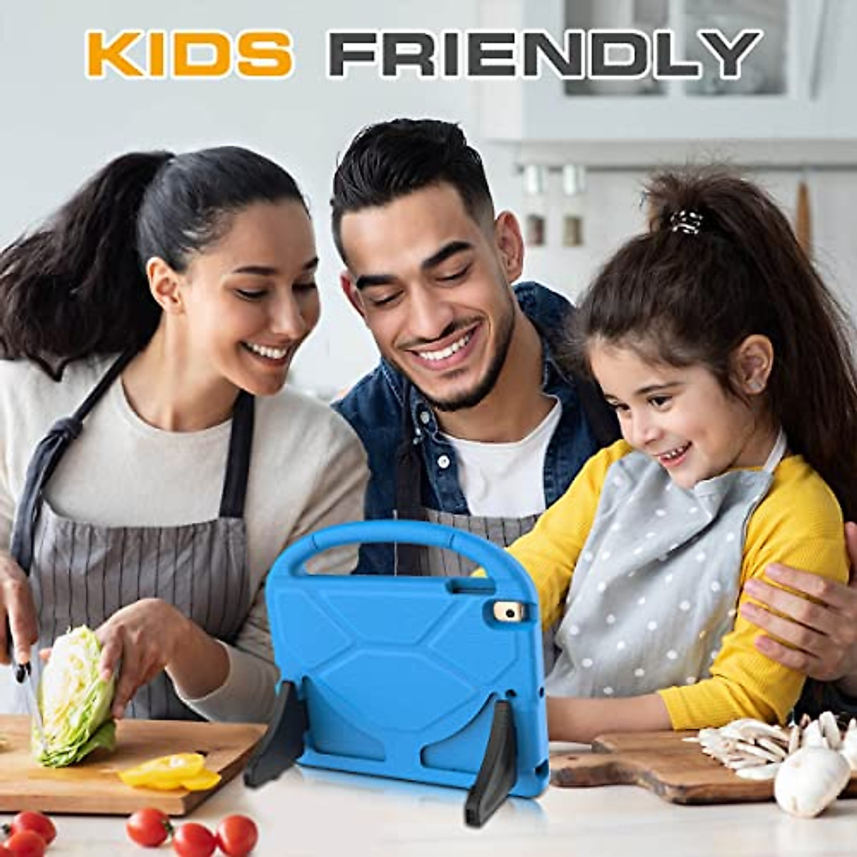 MOXOTEK iPad 6th/5th Generation Case, iPad Air 1/2 Case, iPad Pro 9.7 Case for Kids, Shockproof Protective Cover with Screen Protector for iPad 9.7 inch 6/5 Generation 2018/2017, Blue