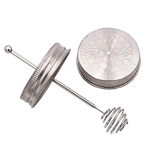 Stainless Steel Honey Dipper by Mason Jar Lifestyle (Regular Mouth)
