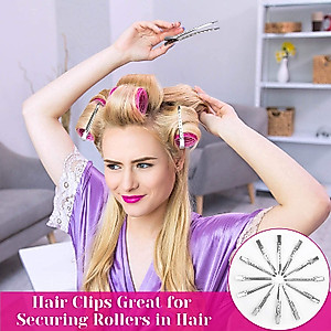 Hair Curlers Rollers, Cludoo 36Pcs Jumbo Big Hair Roller Sets with Stainless Steel Duckbill Clip, 2 Size Self Grip Hair Curlers Rollers for Long Medium Short Thick Fine Thin Hair Bangs Volume