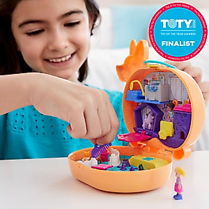 Polly Pocket Compact Playset, Corgi Cuddles with 2 Micro Dolls & Accessories, Travel Toys with Surprise Reveals (Amazon Exclusive)