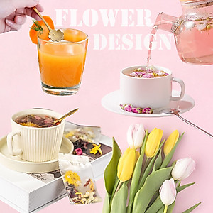 16 Pieces Tea Spoon Coffee Teaspoon Set, PBIEHSR Stainless Steel Flower Spoons for Stirring Drink Mixing Milkshake Jam