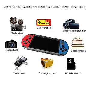 Handheld Game Console 5.0 inch Retro Games Consoles Classic Video Games Built-in Preinstalled Rechargeable Battery Portable Style Gaming Consoles Built-in 8GB Memory
