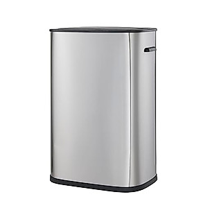 Casa Andrea Milano 14.5-Gallon Soft-Close, Smudge Resistant Trash Can with Automatic Touchless Motion Sensor, Large and Space-Saving