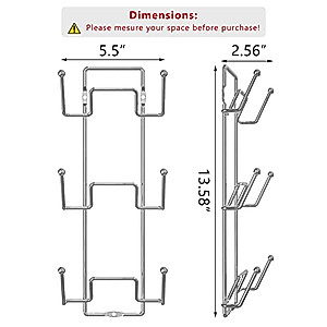 VZINO 2 Pack Pot Lid Organizer Rack for Cabinet Door/Wall, No Drilling Adhesive Wall/Door Mounted Pot and Pan Lid Holder, Plating Metal, Silver
