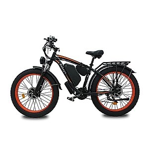 Dakeya da06 Electric Bicycle 2000W Dual Motor 35MPH AWD Ebike 48V 22.4Ah Mountain Snow E Bike 26" Fat Tire 21 Speed MTB for Trail Riding Excursion Commute