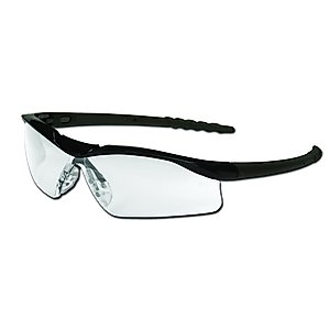 MCR Safety DL110AF Dallas Safety Glasses with Polished Black Frame and Clear Anti-Fog Lens