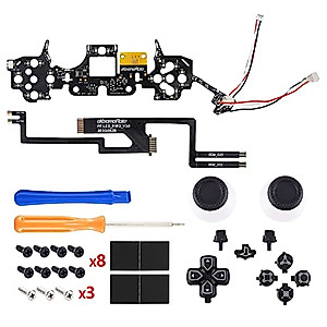 eXtremeRate Multi-Colors Luminated Dpad Thumbstick Share Home Face Buttons for PS5 Controller, Black Classical Symbols Buttons DTF V3 LED Kit for PS5 Controller - Controller NOT Included