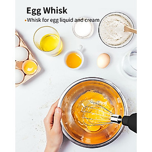 Cordless Hand Blender,Immersion Multi-Functional Hand Blender,4-In-1 Variable Speed Rechargeable,with Beaker,Food Chopper,Egg Whisk,for Baby Food, Smoothies, Sauces-Black