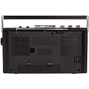 Crosley CT201A-BK Retro Bluetooth Boombox Cassette Player with AM/FM Radio and Bass Boost, Black