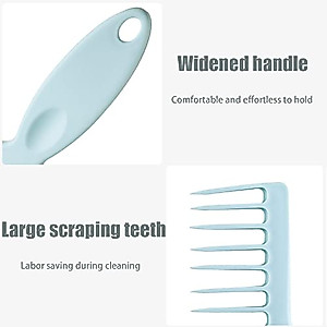 Household Broom Hair Removal Comb Removal Cleaning Tool for Clean The Hair and Dust On The Broom Bathroom Sewer Hair Collectors 2 Pieces, Blue