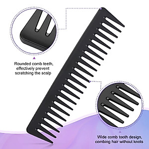 4Pcs Anmieciu Hair Styling Set for All: Bristle Edge Brush, Teasing Comb, Rat Tail Comb, Wide Tooth Comb for Combing, Smoothing and Styling Hair (Black)