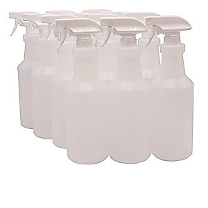 The Bottle Crew 12 Pack 32oz Empty All Purpose All Plastic Sprayer, Natural Color, AP3212