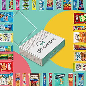 Gift A Snack - Mothers Day Snack Box Variety Pack Care Package + Greeting Card (40 Count) Sweet Treats Gift Basket, Candies Chips Crackers Bars, Crave Food Assortment