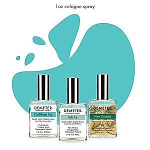 DEMETER Water Foolproof Blending Set of 3 Perfumes - Caribbean Sea, Salt Air, New Zealand - 3 Unique 1 Oz Cologne Sprays