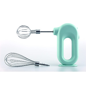 Wynboop MINI Household Cordless Electric Hand Mixer,USB Rechargable Handheld Egg Beater with 2 Detachable Stir Whisks 4 Speed Modes,Baking At Home For Kitchen,Lightweight Portable(Green)