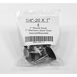 Four (4) 1/4-20 x 1 Long Stainless Steel Thumb Screws 1" Round Knurled Plastic Head