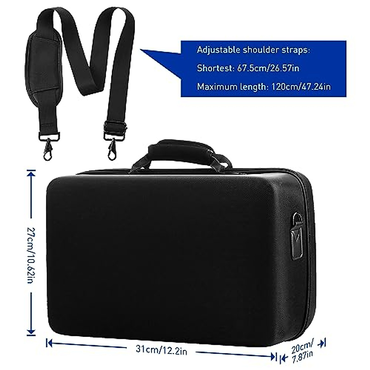 RHOTALL PS5 Travel Carrying Case Compatible with Playstation 5 Console, Portable Protective Hard Shell Bag with 4 Controller Rocker Caps for PS5 Console and Gaming Accessories