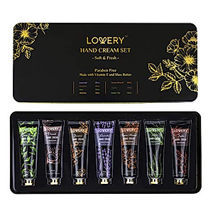 Birthday Gifts for Him, 7-Piece Hand Cream Gift Set for Men and Women, 30mL Tubes - Moisturizing Hand Lotion with Vitamin E and Shea Butter for Dry Hands - Luxury Lotion Gift Set for Holidays