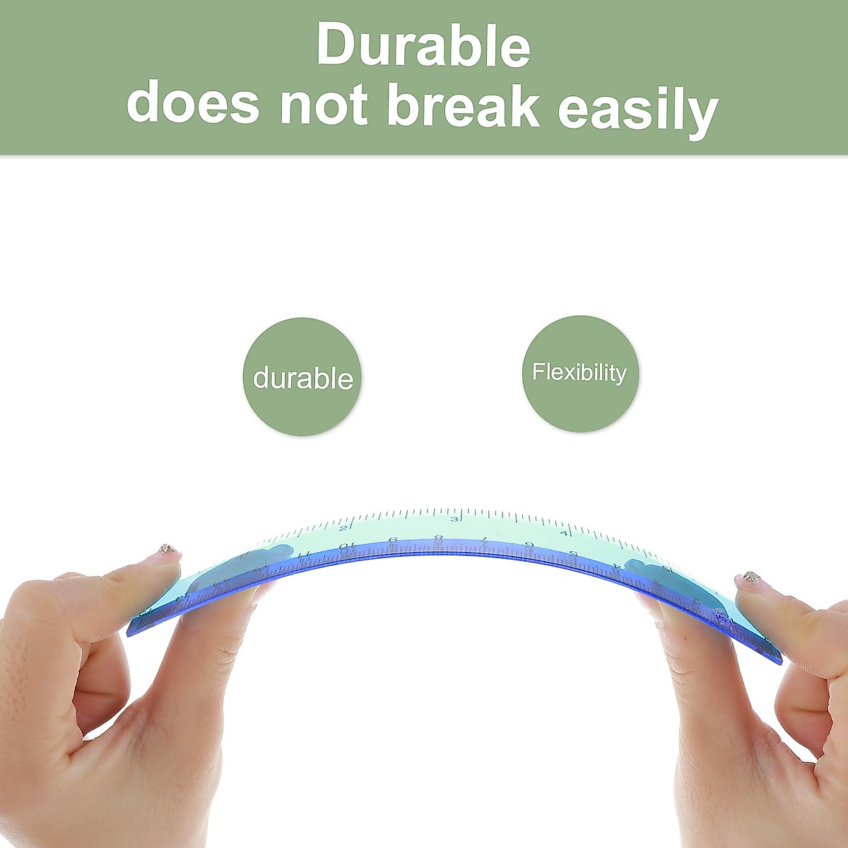 DSLSQD 6 Pack Assorted Color Plastic Rulers - 6 Inch Clear Shatterproof Kids Ruler with Centimeters and Inches