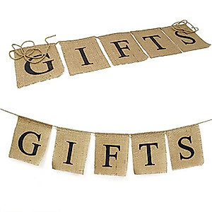 Honbay Gifts Sign Gifts Bunting Banner Vintage Burlap Banner for Wedding Party, Bridal Shower, Baby Shower, Bachelorette Party, Birthday Party,etc (Black)