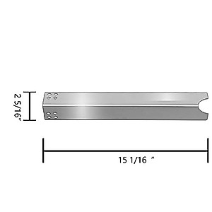 Kalomo Stainless Steel Grill Heat Plates Shield Heat Tent Burner Cover Flame Tamer Flavorizer Bar, BBQ Gas Grill Replacement Parts Heavy Duty for Brinkmann 810-6680-S, 15.0625 x 2.3125 inch, 6-Pack