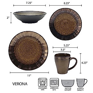 Gourmet Basic by Mikasa Verona 16-Piece Dinnerware Set, Service for 4