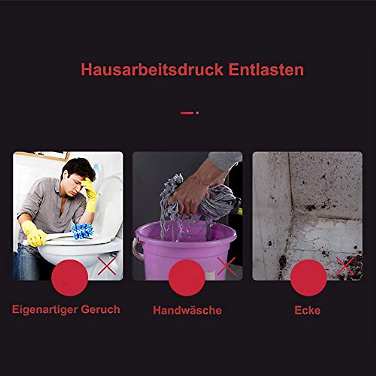 Handheld Bidet Sprayer Head Stainless Steel Bathroom Bidet Spray Toilet Faucet Sprayer for Shower Bathroom Douche Shattaf Hygiene Toilet Cloth Diaper Cleaning (Black)