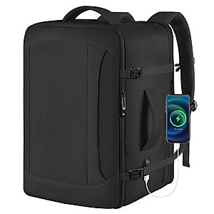Carry On Backpack, Travel Backpack Airline Approved with USB Charging Port, Extra Large Backpack 50L Expandable Water Resistant Suitcase Luggage Weekender Bag, Travel Gifts for Men Women