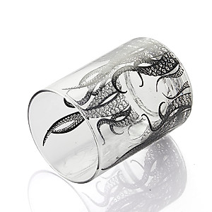 Octopus Tentacle Whiskey Glassware | Set of 2 | 9 OZ Handmade Craft Beer, Cocktail, Water, Bar Rock Glass - Kraken Tumbler Gift Set, Old Fashioned Rocks Glasses, Antique Design Extraordinary Detail