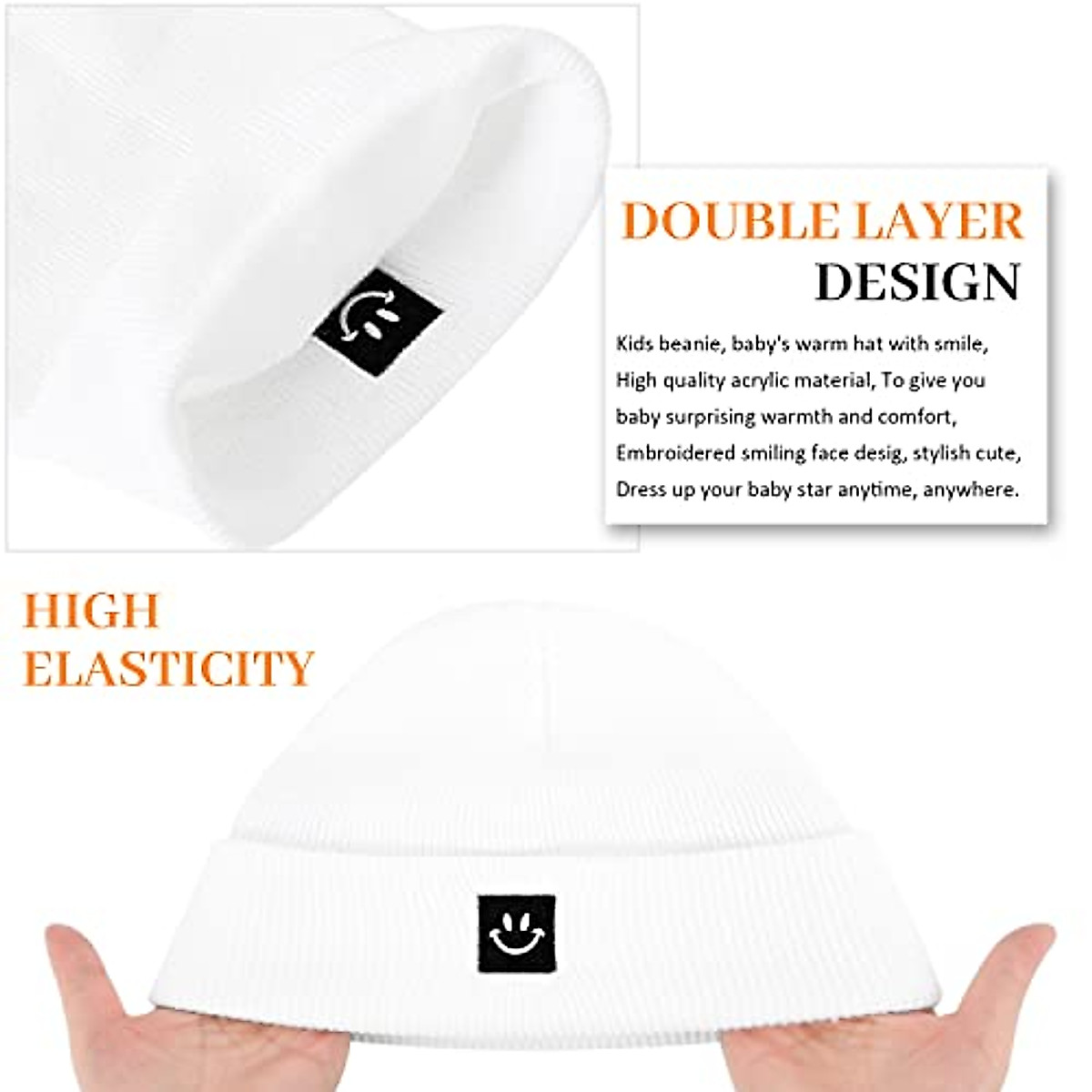 Parent-Child Beanie Hat,Mother & Baby Daughter/Son Winter Warm Knit Hat for Girls Boys SOFE Beanies Cap (2pcs- Dark Blue)